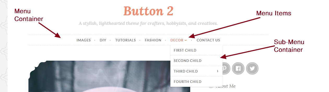 Theme for Crafters and Designers : Button 2 by Automattic ...